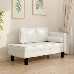 Vidaxl - Chaiselongue mit Kissen und Nackenrolle Creme Kunstleder Creme