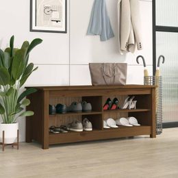 Bonnevie - Schuhbank,Sitzbank Honigbraun 110x38x45,5 cm Massivholz Kiefer vidaXL