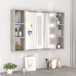 Spiegelschrank mit LED,Bad Hängeschrank Betongrau 76x15x55 cm vidaXL