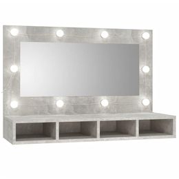 Spiegelschrank mit LED,Bad Hängeschrank Betongrau 90x31,5x62 cm vidaXL