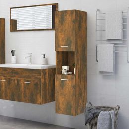 Badezimmerschrank,Badschrank Räuchereiche 30x30x130 cm Holzwerkstoff vidaXL