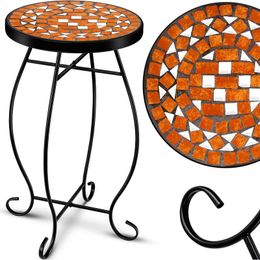 Kesser - Mosaiktisch Bistrotische Blumenhocker Rund 60 x 34 cm Metall Mosaik Beistelltisch Balkontisch Gartentische Terrassentisch Balkon Steinmosaik