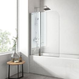 100x140cm Badewanne Duschwand schwingen mit fester Verkleidung mit nano einfach-Reinigung Beschichtung Faltwand 6mm Sicherheitsglas - Emke