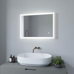 Led Badspiegel mit Beleuchtung Kosmetikspiegel Wandspiegel Touch Beleuchtet Badezimmerspiegel Rasierspiegel Energiesparend Kaltweiß 6400K Dimmbar