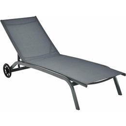 Costway - Sonnenliege, Liegestuhl mit Raedern, schnell trocknendem Stoff und Rückenlehne verstellbar, bis 150 kg belastbar, Outdoor-Liege für Pool