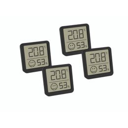 TFA Digitales Thermo-Hygrometer 30.5053.01.02, 4 Stück, schwarz