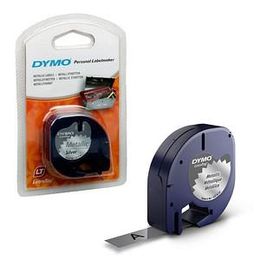 Dymo Schriftband LetraTag 91228 S0721730, 12 mm schwarz auf silber