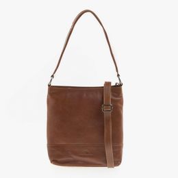 TK Maxx Dunkelbraune Schultertasche aus genarbtem Leder