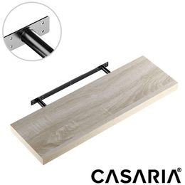 Casaria® Wandregal Schweberegal 70cm Eiche + Halterung
