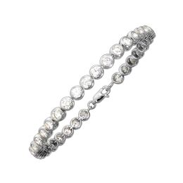 Armband Vivance "Silber 925 rhodiniert 34x Zirkonia" Armbänder Gr. 19,5cm, Silber 925 (Sterlingsilber), weiß Damen Armbänder Silber