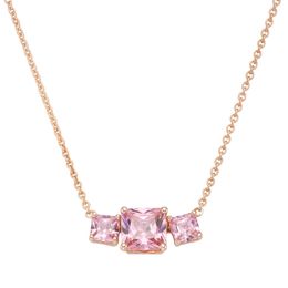 Collier Giorgio Martello MILANO "Mittelteil mit rosa Zirkonia, Silber 925" Halsketten Gr. 45 cm, Silber 925 (Sterlingsilber), rosa Damen Colliers