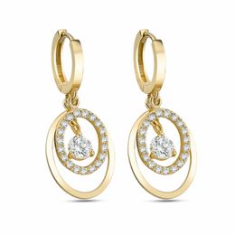 Paar Ohrhänger dKeniz "925/- Sterling Silber vergoldet Royal Ohrring" Ohrringe Gr. ONE-SIZE, Silber 925 (Sterlingsilber), goldfarben (gold, weiß) Damen Ohrhänger