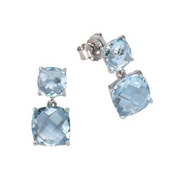 Paar Ohrstecker Vivance "925/- Sterling Silber Blautopas" Ohrringe Gr. ONE-SIZE, Silber 925 (Sterlingsilber), weiß (weiß, blau) Damen Ohrstecker