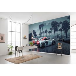 Komar Fototapete "Audi R8 L.A." Tapeten 368x254 cm (Breite x Höhe), inklusive Kleister Gr. B/L: 368 m x 254 m, Rollen: 8 St., bunt Fototapeten Kunst