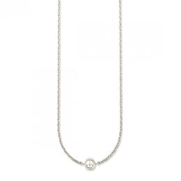CAI Collierkettchen CAÏ "925/- Sterling Silber rhodiniert Peace" Halsketten Gr. 39 + 4cm, Silber 925 (Sterlingsilber), Länge: 43 cm Breite: 6.0 mm, weiß Damen Colliers