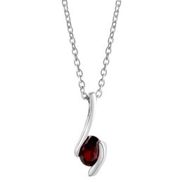 Kette mit Anhänger Vivance "925-Sterling Silber rhodiniert" Halsketten Gr. 42 + 3cm, Silber 925 (Sterlingsilber), Länge: 45 cm Breite: 7.0 mm, weiß (weiß> <weiß, rot) Damen Ketten mit Anhänger