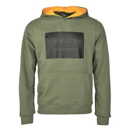 Kapuzenpullover Top Gun "TG20213015" Gr. 48 (S), grün (olive) Herren Pullover Hoodie Sweatshirt Sweatshirts