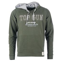 Kapuzenpullover Top Gun "TG20213008" Gr. 52 (L), grün (oliv) Herren Pullover Hoodie Sweatshirt Sweatshirts