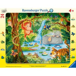 Ravensburger Kinderpuzzle - 06171 Dschungelbewohner - Rahmenpuzzle für Kinder ab 4 Jahren, mit 24 Teilen