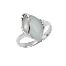 Fingerring Vivance "925/- Sterling Silber Aqua Achat" Fingerringe Gr. 052 (16,6), 4,35 ct, Silber 925 (Sterlingsilber), weiß (weiß, hellblau) Damen Fingerringe