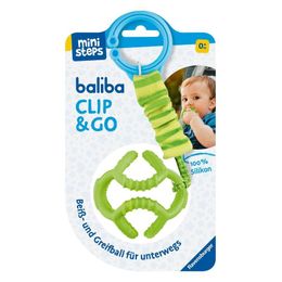 RAVENSBURGER VERLAG Ravensburger 4592 baliba Clip & Go - Flexibler Ball mit Befestigung für Greif- und Beißspaß unterwegs - Baby Spielzeug ab 0 Monaten - grün