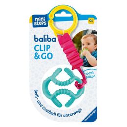 Ravensburger 4583 baliba Clip & Go - Flexibler Ball mit Befestigung für Greif- und Beißspaß unterwegs - Baby Spielzeug ab 0 Monaten - türkis