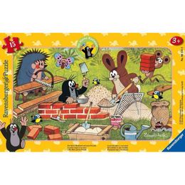 Ravensburger Kinderpuzzle - 06151 Der kleine Maulwurf und seine Freunde - Rahmenpuzzle für Kinder ab 3 Jahren, mit 15 Teilen