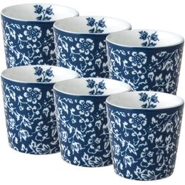 LAURA ASHLEY BLUEPRINT COLLECTABLES Eierbecher Sweet Allysum, (Set, 6-tlg), Porzellan, blau|weiß