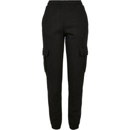 Urban Classics Jogginghose Urban Classics Damen Ladies High Waist Cargo Sweat Pants (1-tlg), schwarz