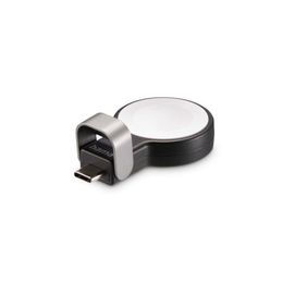 Hama Kabelloses Ladegerät für Apple Watch, mit USB-C Anschluss USB-Ladegerät (1-tlg., Wireless Charger, Magnetische Ausrichtung, Schnellladegerät), schwarz