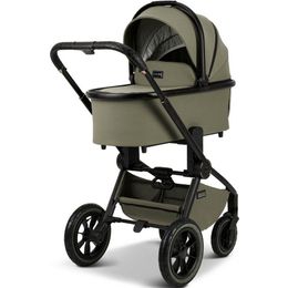 MOON Kombi-Kinderwagen Resea+, moss green/black melange, mit Luftreifen, grün