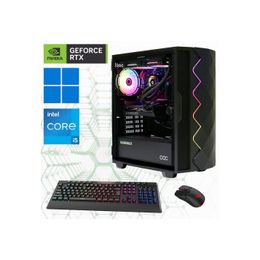 GAMEMAX Gaming-PC (Intel® Core i5 14400F, RTX 4060, 32 GB RAM, 2000 GB SSD, Wasserkühlung, DDR5 RAM, PCIe SSD Gen4, Windows 11), schwarz