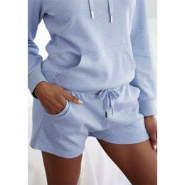 Bench. Loungewear Relaxshorts -Sweatshorts, Lounge-Shorts mit kleiner glänzenden Logostickerei, Loungewear, Loungeanzug, blau
