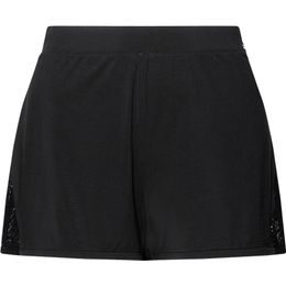 Calvin Klein Schlafanzug-Hose, Häkeleinsätze, Gummibund, für Damen, schwarz, L