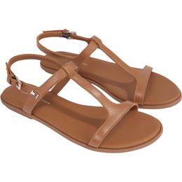 Tommy Hilfiger Riemchensandalen, Leder, Emblem, für Damen, braun, 37