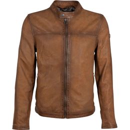 Gipsy® Bikerjacke, Leder, Stehkragen, für Herren, braun, M