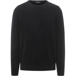 Maerz Muenchen Pullover, Rippbündchen, Baumwolle, für Herren, blau, 52