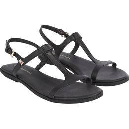 Tommy Hilfiger Riemchensandalen, Leder, Emblem, für Damen, schwarz, 39