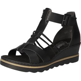 Rieker Sandalette, Kunstleder, Keilabsatz, für Damen, schwarz, 39