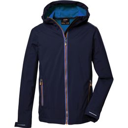 Killtec® Softshelljacke, Kapuze, Kinnschutz, für Kinder, blau, 176