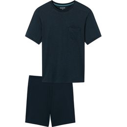 Schiesser Comfort Essentials Shorty, Baumwolle, für Herren, blau, 52