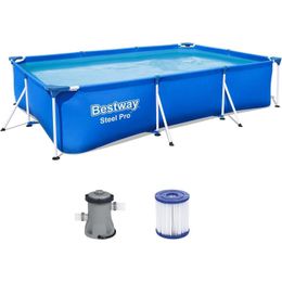 Bestway Pool Steel Pro Frame Pool-Set mit Filterpumpe