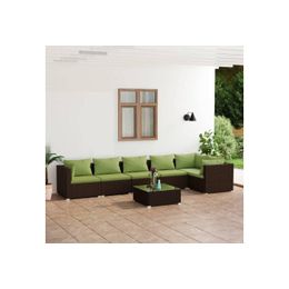 vidaXL Gartenlounge-Set, braun|grün