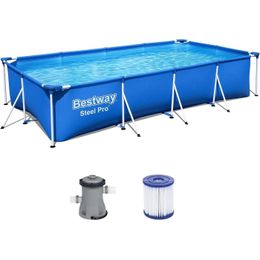 Bestway Pool Steel Pro Frame Pool-Set mit Filterpumpe