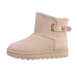 Ital-Design Damen Snowboots Freizeit Snowboots Flach Flache Stiefeletten in Beige