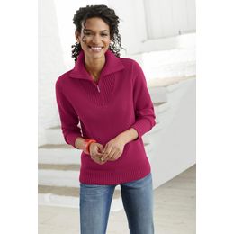 Troyer Casual Looks "Pullover" Gr. 54, pink (fuchsia) Damen Pullover