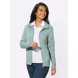 Strickjacke Casual Looks Gr. 46, grün (kalkmint) Damen Strickjacken