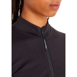 Stehkragenpullover Calvin Klein Sport "WO - Seamless Full Zip Jacket" Gr. L (40), schwarz Damen Pullover Rollkragenpullover