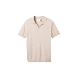 Tom Tailor Herren Basic Poloshirt mit Leinen, braun, Uni, Gr. XL