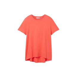 Tom Tailor Denim Damen T-Shirt mit Bio-Baumwolle, rot, Uni, Gr. XL